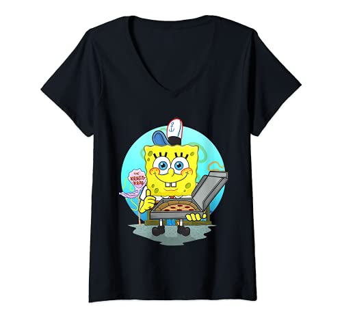 Mademark x SpongeBob SquarePants - Womens The Krusty Krab Pizza Delivery V-Neck T-Shirt