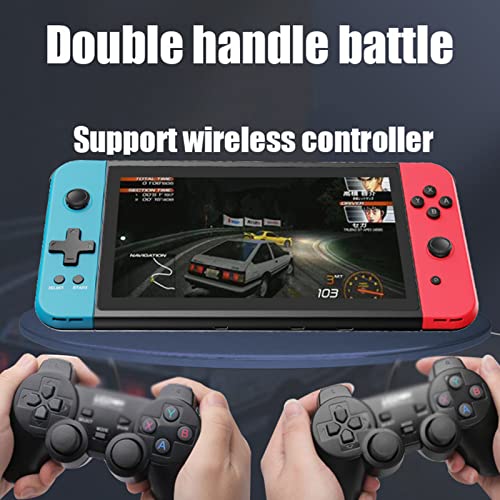 X70 Handheld Game Consoles, 128-Bit 7-Inch Large-Screen HD Double Pocket Game Console Built-in 19 Emulators Support Memory Expansion and Game Save