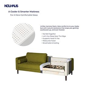 Nouhaus Module, Sleeper Sofa Bed Couch. 7ft Luxury Convertible Sofa Futon Bed with No Roll Together Latex. Moss Woven Pull Out Couch Bed for Bedroom Couch, Small Apartment Furniture Sofas or RV Couch