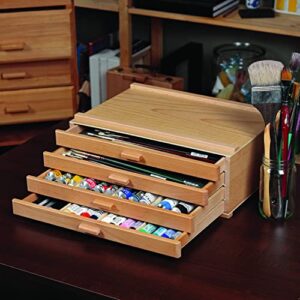 HG Art Concepts Artists Storage Chests - Premium Studio Organizer for Paint Tubes, Brushes, Pecils, Markers, & More! - 4 Drawer