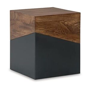 Signature Design by Ashley Trailbend Eclectic Accent End Table, Brown & Gunmetal