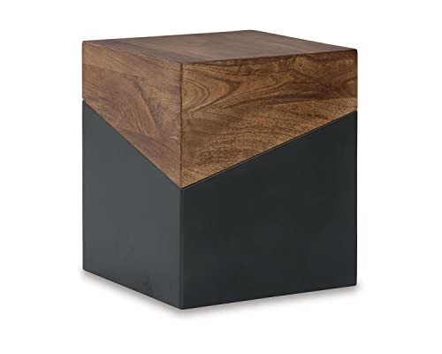 Signature Design by Ashley Trailbend Eclectic Accent End Table, Brown & Gunmetal