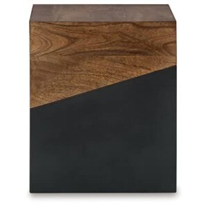 Signature Design by Ashley Trailbend Eclectic Accent End Table, Brown & Gunmetal