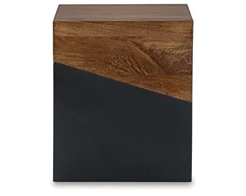 Signature Design by Ashley Trailbend Eclectic Accent End Table, Brown & Gunmetal