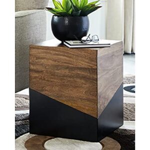 Signature Design by Ashley Trailbend Eclectic Accent End Table, Brown & Gunmetal