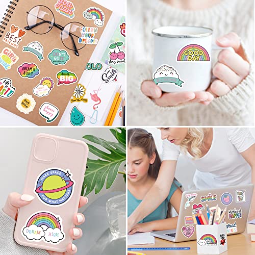 YAMIOW 160pcs Cute Positive Words Stickers for Kids Teens Adults, VSCO Trendy Stickers for Girls, Inspirational Stickers for Water Bottle Laptop Scrapbooking, Waterproof Vinyl Stickers Pack