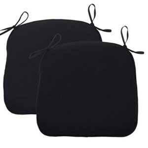 Augld 2 Pack Water Repellent Patio Chair Cushion Breathable 17"x16" Seat Cushion with Ties Black-2