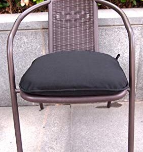 Augld 2 Pack Water Repellent Patio Chair Cushion Breathable 17"x16" Seat Cushion with Ties Black-2