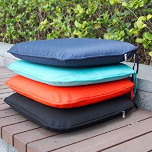 Augld 2 Pack Water Repellent Patio Chair Cushion Breathable 17"x16" Seat Cushion with Ties Black-2