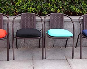 Augld 2 Pack Water Repellent Patio Chair Cushion Breathable 17"x16" Seat Cushion with Ties Black-2