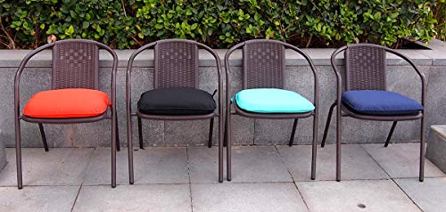 Augld 2 Pack Water Repellent Patio Chair Cushion Breathable 17"x16" Seat Cushion with Ties Black-2