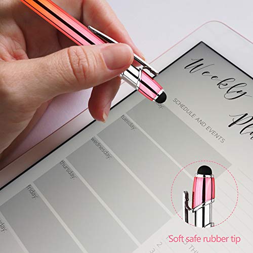 WY WENYUAN Stylus Pen for Touch Screens, Fine Point Smooth Writing Pens, Personalized Flair Colorful Pens Bulk, Black Ink 1.0 mm Journaling Pen, Cute Pens Office Supplies For Women & Men, Note Taking