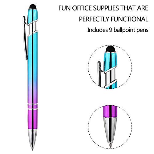 WY WENYUAN Stylus Pen for Touch Screens, Fine Point Smooth Writing Pens, Personalized Flair Colorful Pens Bulk, Black Ink 1.0 mm Journaling Pen, Cute Pens Office Supplies For Women & Men, Note Taking