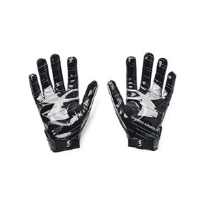 Under Armour Boys' Youth F8 Football Gloves , Black (001)/Metallic Silver , Youth Large