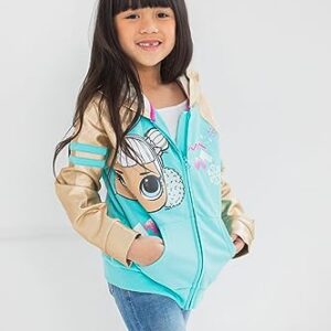 L.O.L. Surprise! Snow Angel Big Girls French Terry Zip-Up Hoodie Blue/Gold 18-20