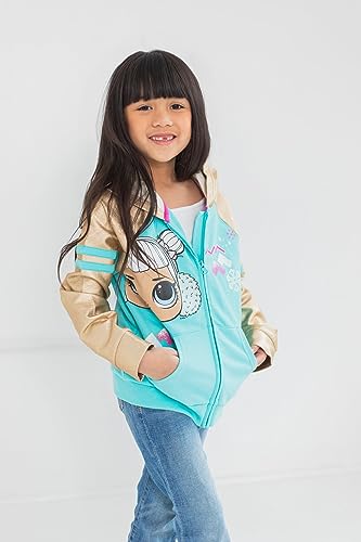 L.O.L. Surprise! Snow Angel Big Girls French Terry Zip-Up Hoodie Blue/Gold 18-20