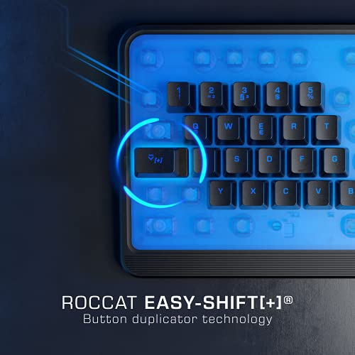 ROCCAT Magma Silent Membrane Switch PC Gaming Keyboard with 5 Zone/10 LED AIMO RGB Top Plate and Detachable Palm Rest - Black