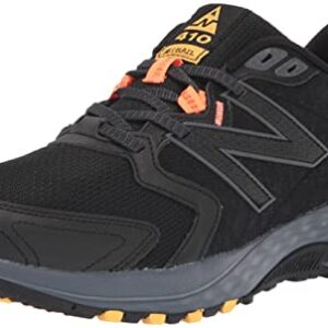 New Balance Men's 410 V7 Running Shoe, Black/Grey/Orange, 10.5