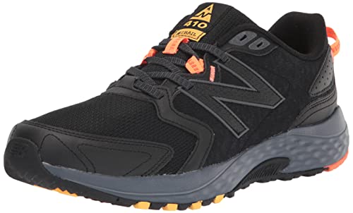 New Balance Men's 410 V7 Running Shoe, Black/Grey/Orange, 10.5