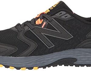 New Balance Men's 410 V7 Running Shoe, Black/Grey/Orange, 10.5