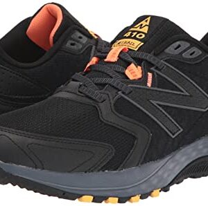 New Balance Men's 410 V7 Running Shoe, Black/Grey/Orange, 10.5