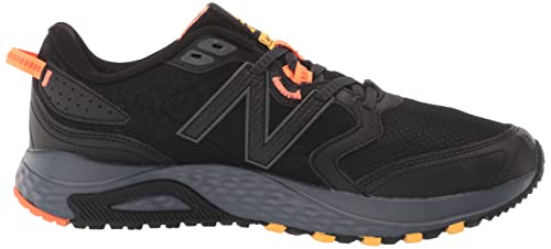 New Balance Men's 410 V7 Running Shoe, Black/Grey/Orange, 10.5