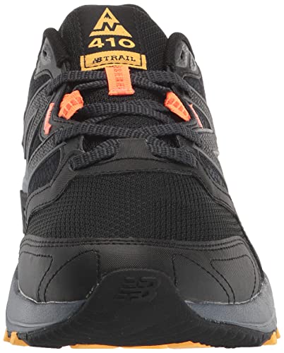 New Balance Men's 410 V7 Running Shoe, Black/Grey/Orange, 10.5