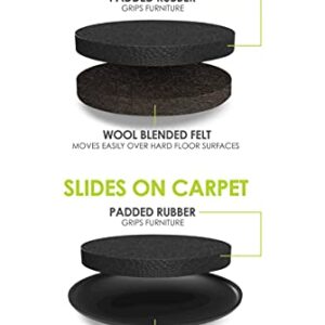 Slipstick Premium Furniture Sliders for All Floor Surfaces (16 Piece Moving Kit) Reusable 3.5” Round Furniture Movers for Sliding Furniture on Hardwood & Carpet, Black, CB13-1-16