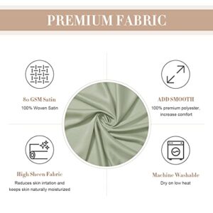 AW BRIDAL Plus Silk Pajamas for Women Satin Pajama Set Button Up Bride Bridesmaid Pajamas Sleepwear Loungewear, Sage Green XL