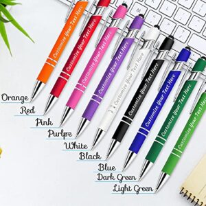 Custom Engraving Ballpoint Pens with Stylus, Personalized Pens with Your Name or Text, Ideal Anniversary, Birthday or Graduation Gift(White)