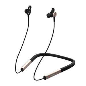 prosonic n10 wireless neckband headphones with 12mm drivers, 12 hours playtime, hd stereo crystal clear sound, ipx5 waterproof, sporty and ergonomic neck hanging design (black gold)