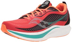 saucony men's endorphin speed 2 running shoe, scarlet/black, 11