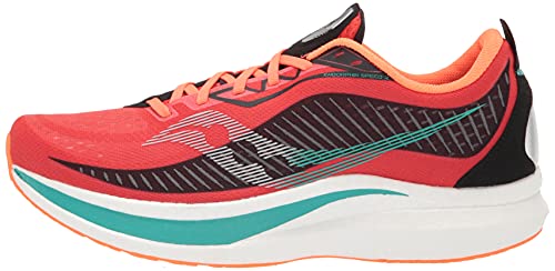 Saucony Men's Endorphin Speed Running Shoe, Scarlet/Black, 14