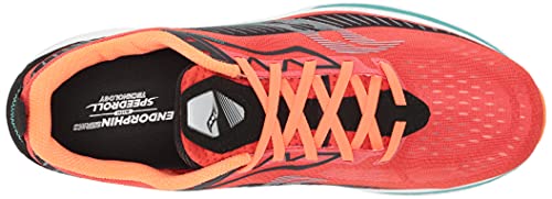 Saucony Men's Endorphin Speed Running Shoe, Scarlet/Black, 14