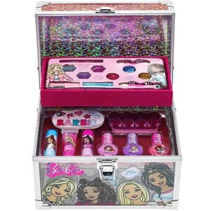 Barbie Movie Kids Makeup Kit for Girls, Real Washable Toy Makeup Set, Barbie Gift, Play Makeup and Pretend Play Toys Ages 3 4 5 6 7 8 9 10 11 12