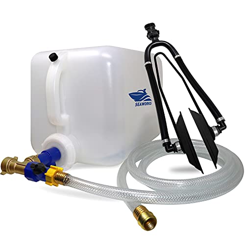 Seaworks Boat Winterizer Gravity Motor Cleaner with Flusher Kit - Gravity Flow System DIY Winter Preparation Solution for Marine Engines - For Inboard and Outboard Engines