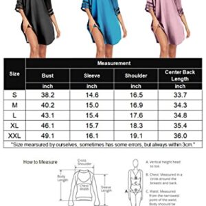 Ekouaer Satin Nightgown for Women Boyfriend Plus Size Night Gowns V Neck Sleep Shirts Loose Sexy Sleepwear Dress Black