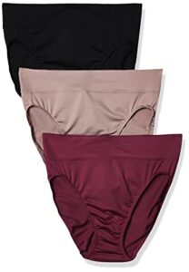 warner's women's allover breathable hi-cut panty, amaranth/mink/black, xx-large