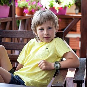 GOLDEN HOUR Watches for Kids Digital Sport Waterproof Boys Watch Outdoor 12/24 H Alarm EL Backlight Stopwatch Military Child Wristwatch Ages 5-15 (Camouflage Green)