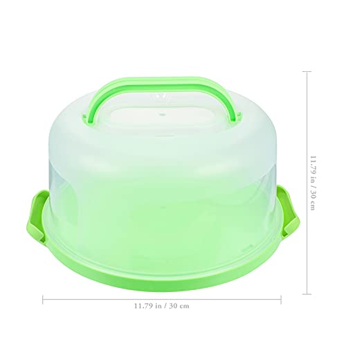 Hemoton Mini Cake Box Green Clear Cake Dome Boxes Cake Containers Carriers Cake Boards Individual Plastic Cake Pastries Muffin Cups Case Holder Containers for Dessert Cupcake 10 Inches Cake Keeper