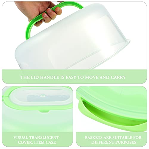 Hemoton Mini Cake Box Green Clear Cake Dome Boxes Cake Containers Carriers Cake Boards Individual Plastic Cake Pastries Muffin Cups Case Holder Containers for Dessert Cupcake 10 Inches Cake Keeper