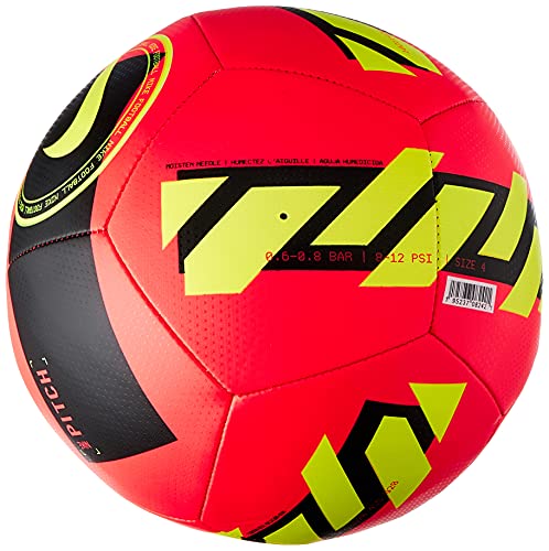 Nike DC2380 Pitch Recreational Soccer Ball Unisex-Adult Bright Crimson/Black/Volt 5