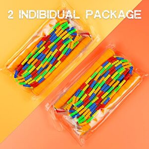 Supertrip Double Dutch Jump Rope Soft Beaded Jump Rope Long Jump Rope 16 FT 2 Pack, Jump Ropes For Women Adult Kids Adjustable Skipping Rope Long Enough for 4-5 Jumpers Orange