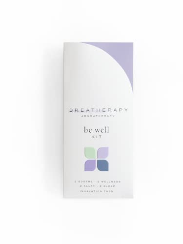 Breatherapy Be Well Kit - Pure Essential Oil Aromatherapy InhalationTabs, 8-Pack (2 Each: Wellness, Allay, Soothe, Sleep)