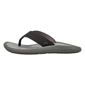 ugg men's brookside ii flip flop, black canvas, 10