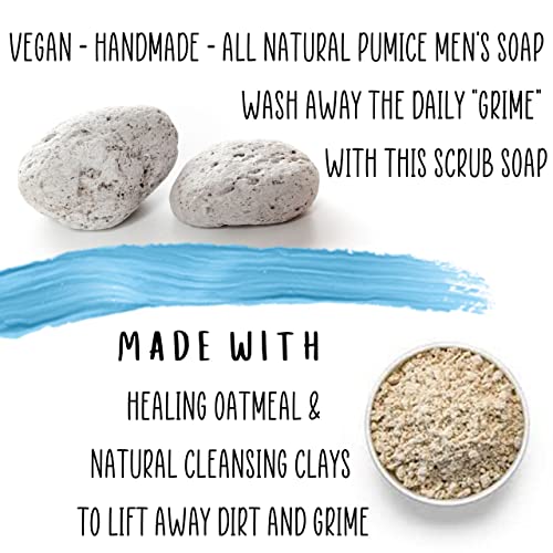 Bluebyrd Soap Co. Lumberjack Pumice Bar Soap for Men | Mens Natural Scrub Bar For Hands, Feet, & Body | Gritty Loofah Soap Bar | Pine Forest Scent Exfoliating Bar Soap (LUMBERJACK)