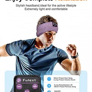 Fulext Sleep Headphones Bluetooth Headband,Sleeping Headphones Sports Headband Headphones, Long Time Play Sleeping Headsets with Built in Speakers Perfect for Workout,Running,Yoga