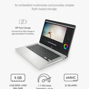 HP Chromebook 14 Laptop, Intel Celeron Processor, 4 GB RAM, 32 GB eMMC, 14” FHD (1920 x 1080) Chrome OS, Webcam & Dual Mics, Work, Entertainment, School, Long Battery Life (14a-na0160nr, 2021)