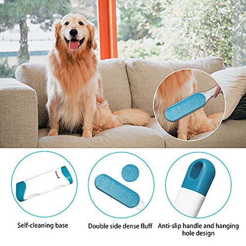 2 Pack Furniture Lint Remover Brushes, Double Sided Self Cleaning Loose Hair Catcher for Pet, Hair Cleaner for Clothes, Sofa, Carpet