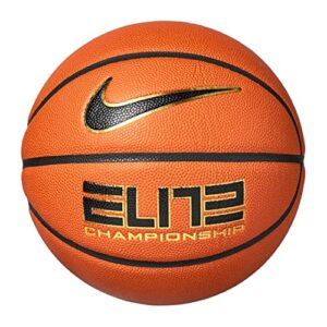 nike elite championship 8p 2.0 basketball black | gold 28.5